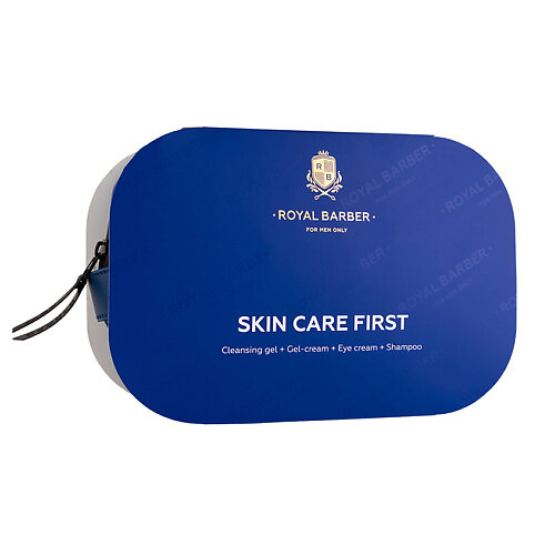 ROYAL BARBER Набор в косметичке Skin Care First, 50 мл + 50 мл + 15мл + 100 мл