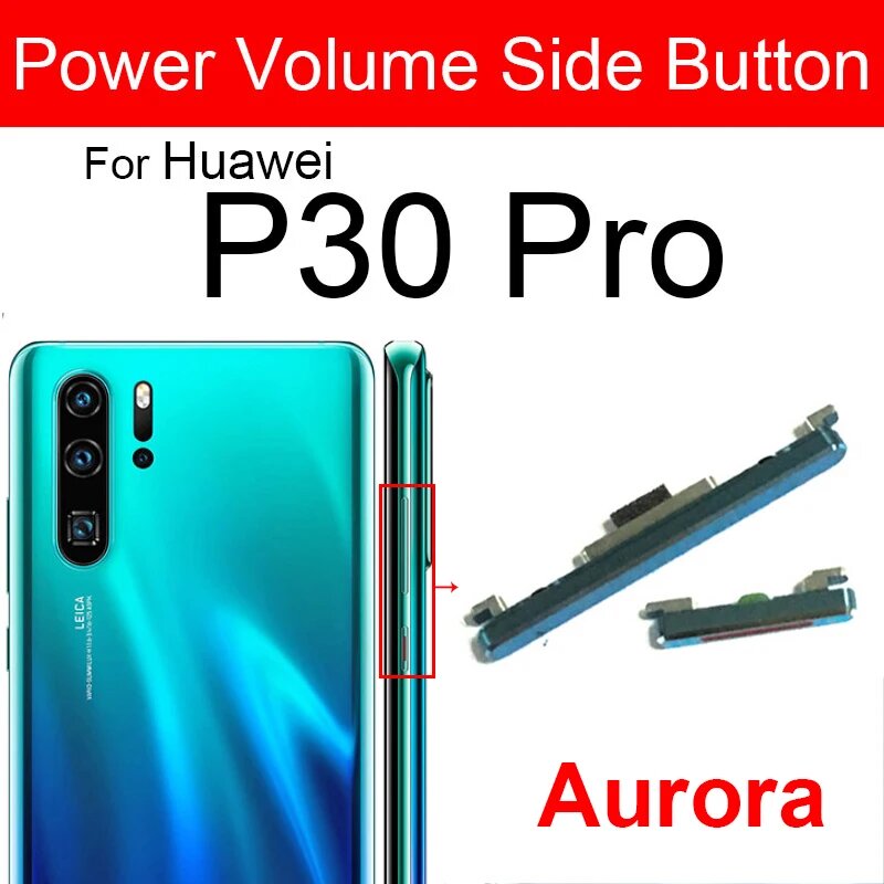 Кнопки регулировки громкости, гибкий ленточный кабель для Huawei P30 P30Pro P30Lite, новое издание, вверх и вниз, громкость звука, детали для включения