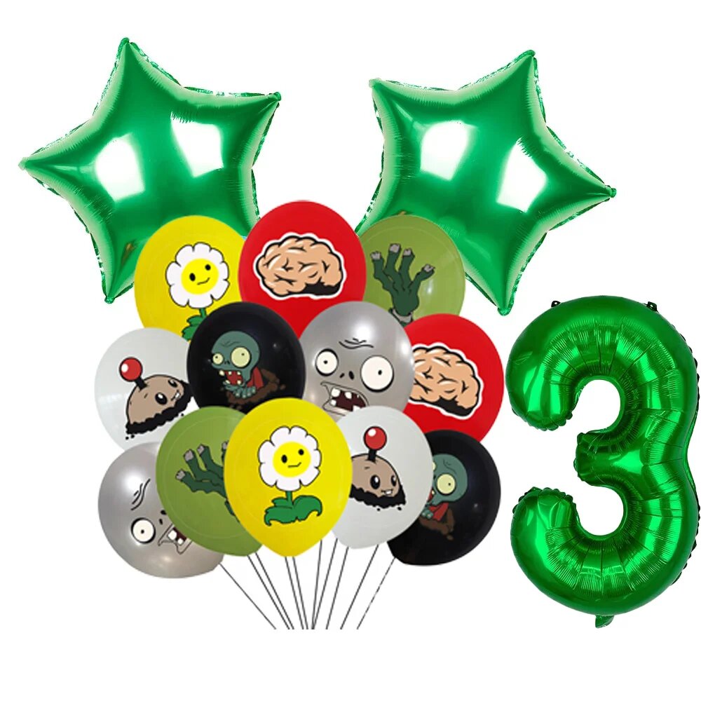 Plantss Vs. Zombiesed одноразовая посуда для вечеринки Balloon-15PCS-3