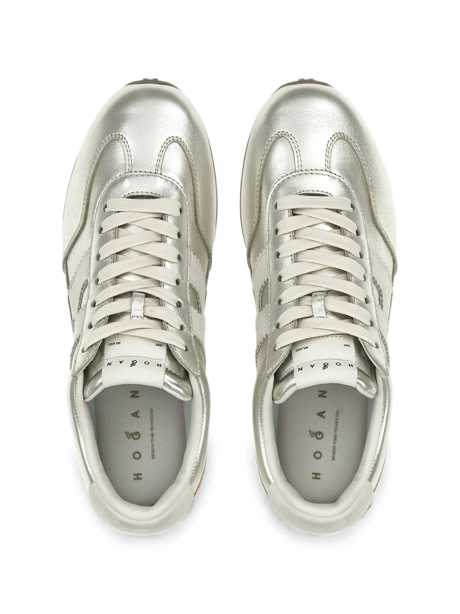 Кроссовки Hogan Athletic sneakers, размер 36 EU, серебристый/красный — фото 1