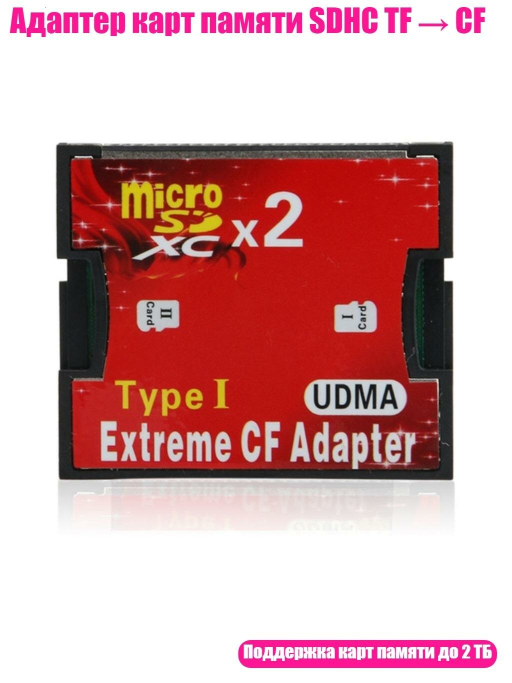 Адаптер карт памяти SDHC TF → CF, Черный