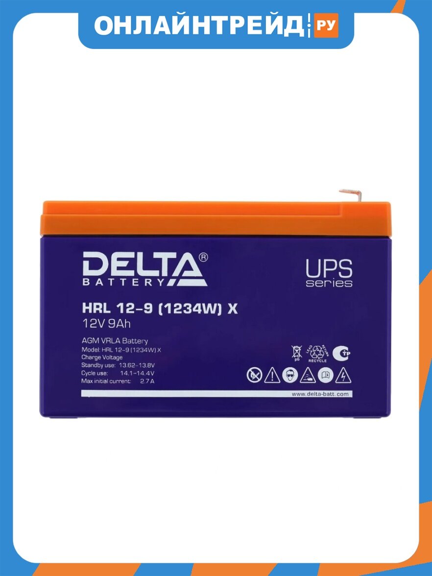 Аккумуляторная батарея для ИБП Delta Battery HRL 12-9 X (HRL 12-9 (1234W) X)