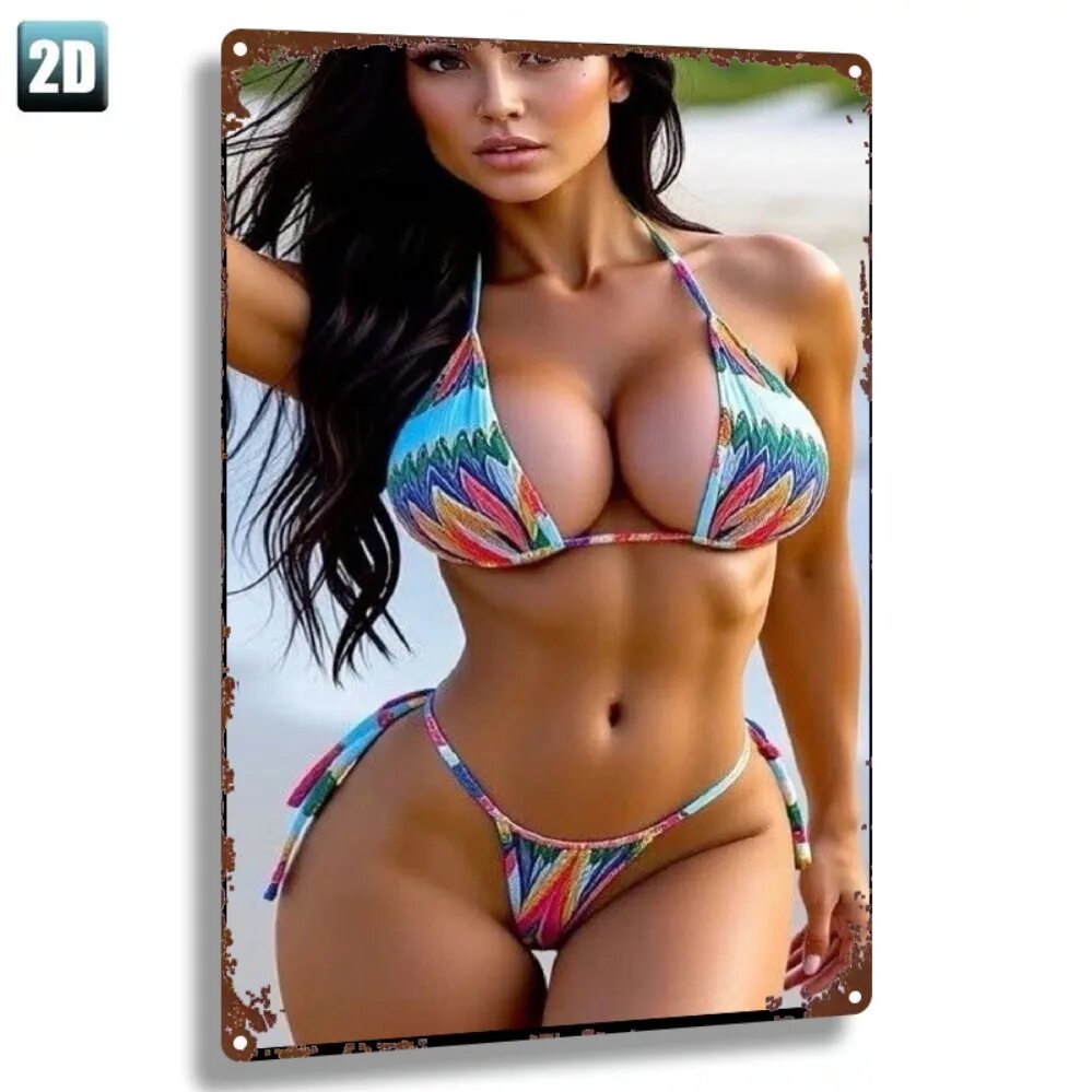 Металлическая табличка CIFBUY 8x12 дюймов, пляжно-бикини стиль