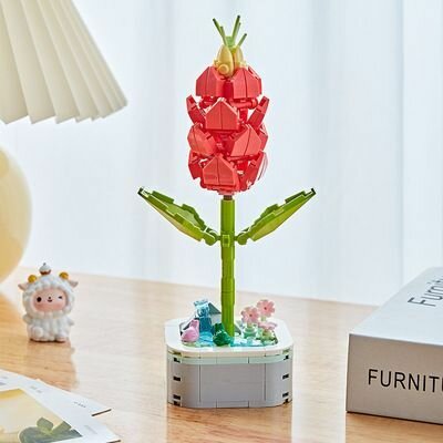 Конструктор пластиковый коллекционный FLOWER ZUANMA Цветок 1 в горшке
