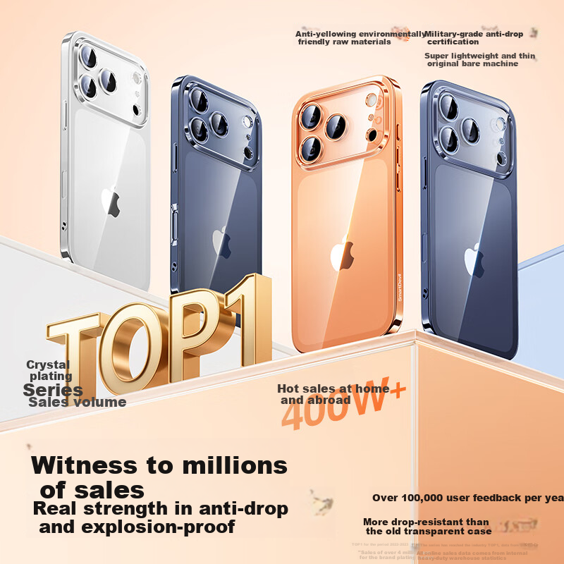 SmartDevil iPhone 17 Pro Ультратонкий прозрачный чехол из ТПУ с полной защитой объектива и устойчивостью к отпечаткам