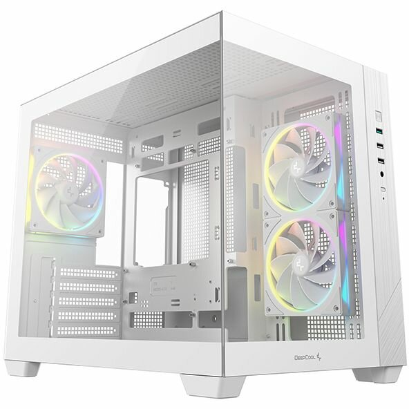 Корпус компьютерный DEEPCOOL CG330 3F WH Micro Tower белый