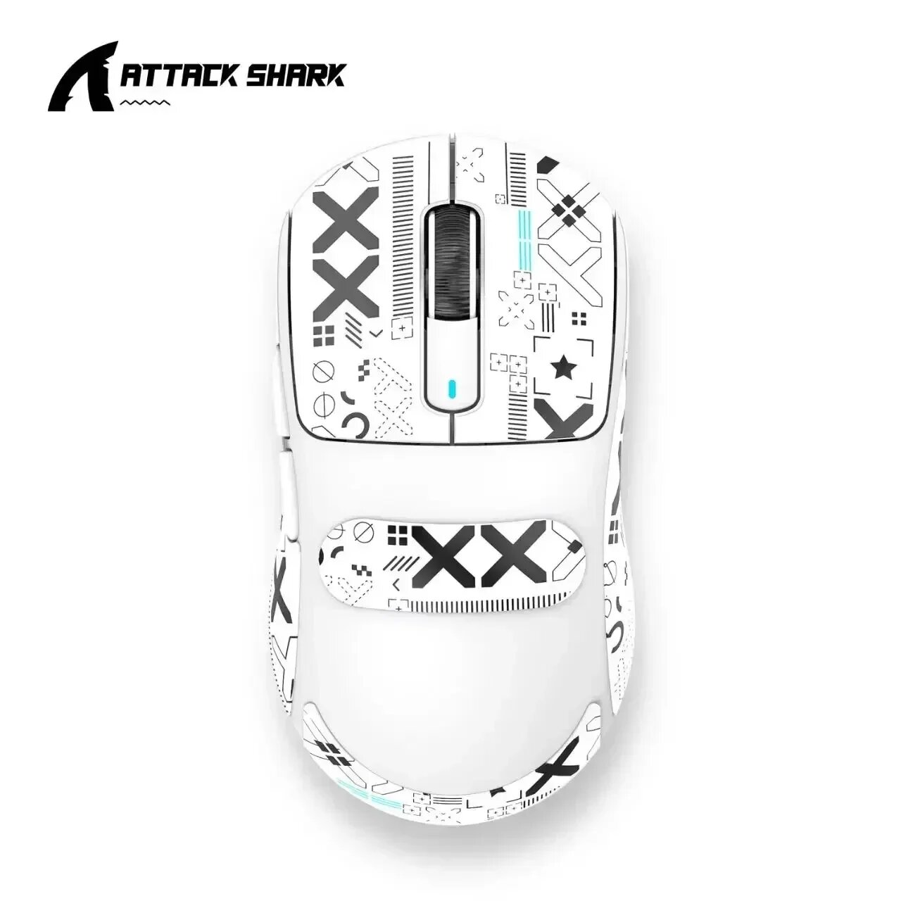 Беспроводная игровая мышь Attack Shark X3Pro черная Белый, White Anti-Slip
