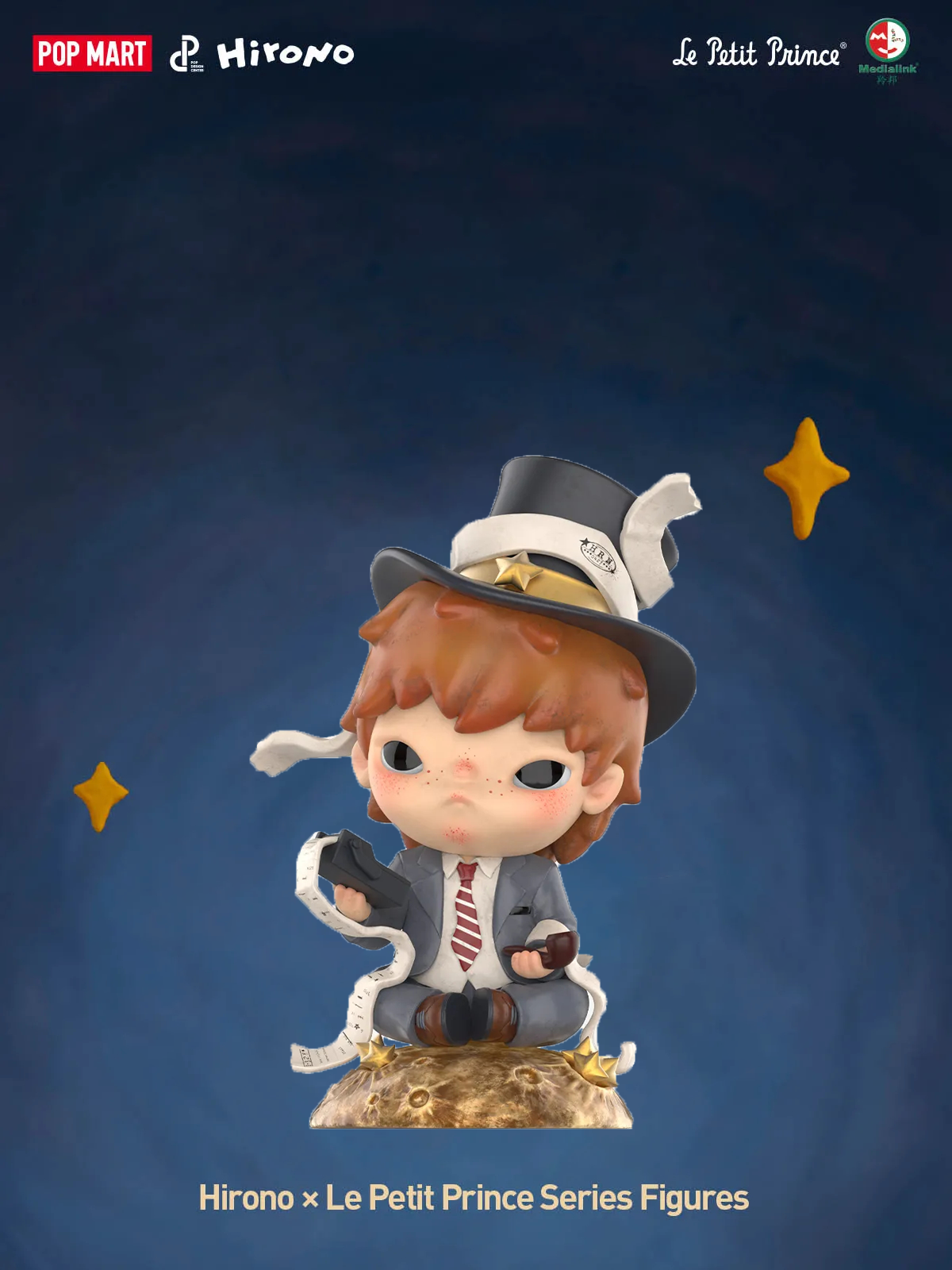 Коллекционная фигурка Слепая коробка POP MART Hirono × Le Petit Prince Series Figures -The Businessman,1 шт,8 cm