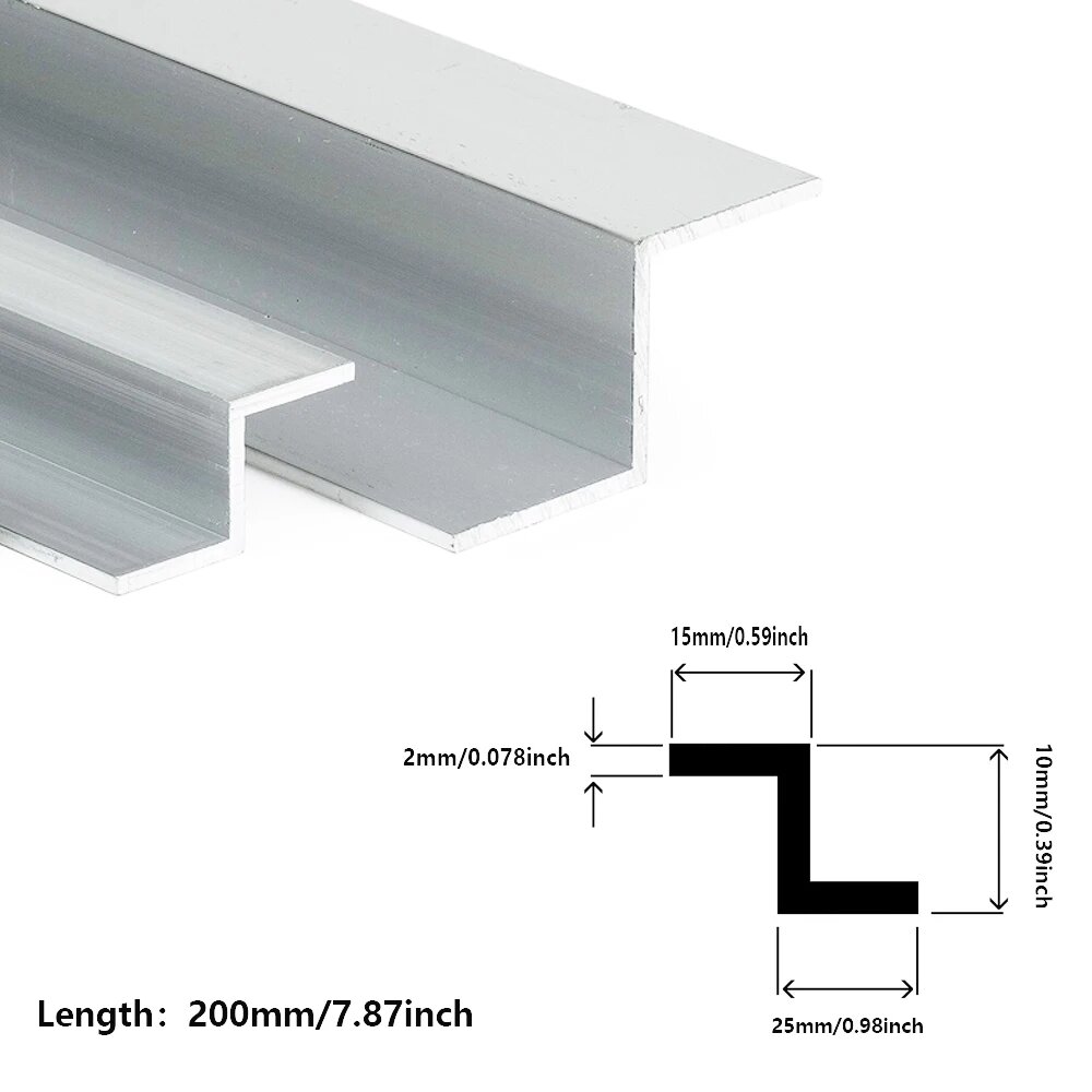 Алюминиевая Z-образная кромка 10/15/20/22 мм 15x25x10x2mm