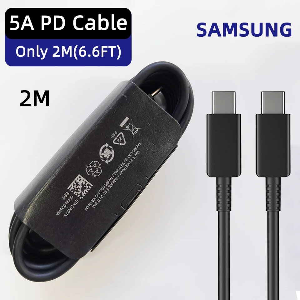 Оригинальное Быстрое Зарядное Устройство Samsung 60W С Адаптером USB-C EU/US Для Only 2m cable