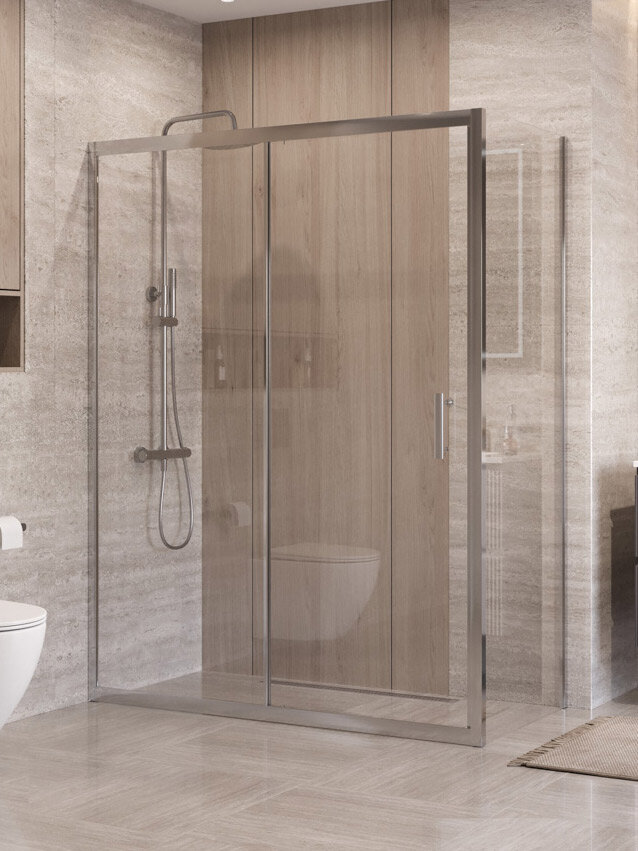 Душевой уголок BelBagno Формат (Uno) 195-AH-1-140/80-C-Cr профиль хром, стекло прозрачное