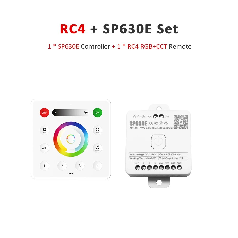 MJJC RGB Контроллер SP630E Bluetooth 12В 24В 5В