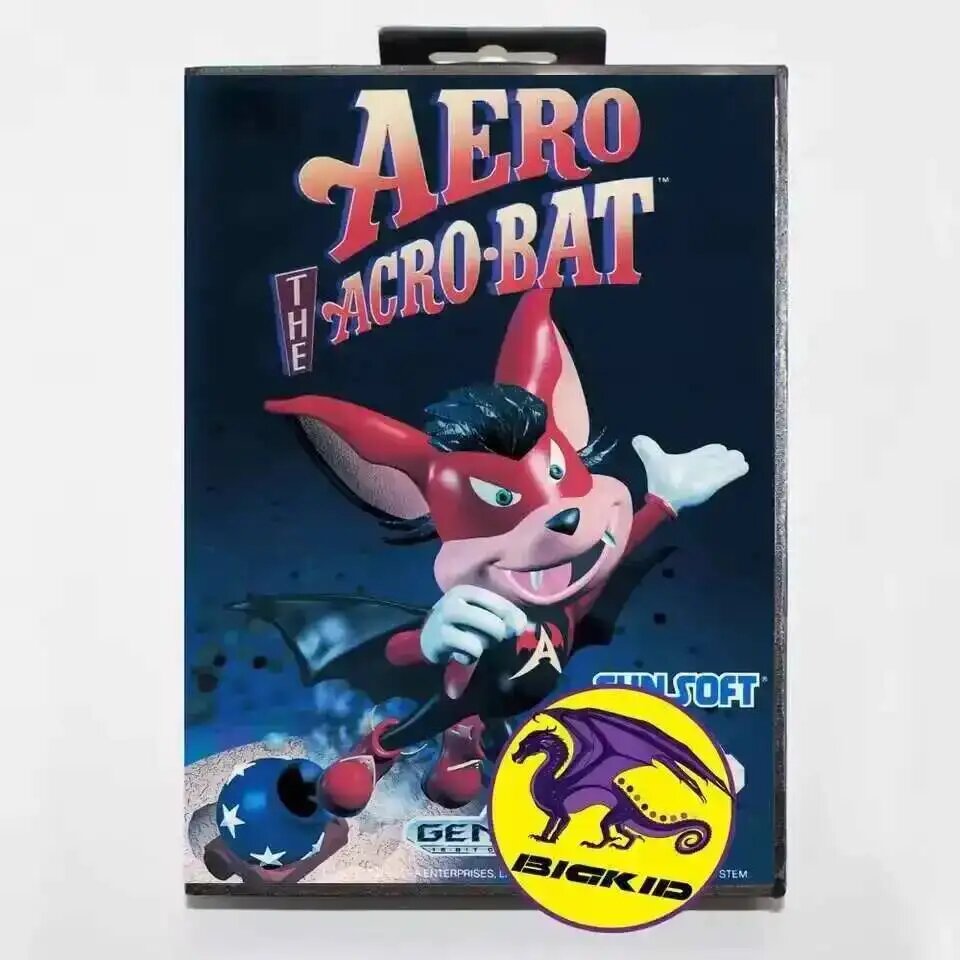 Игровая карта Aero Acrobat 1/2 MD для Sega Megadrive Genesis US BOX