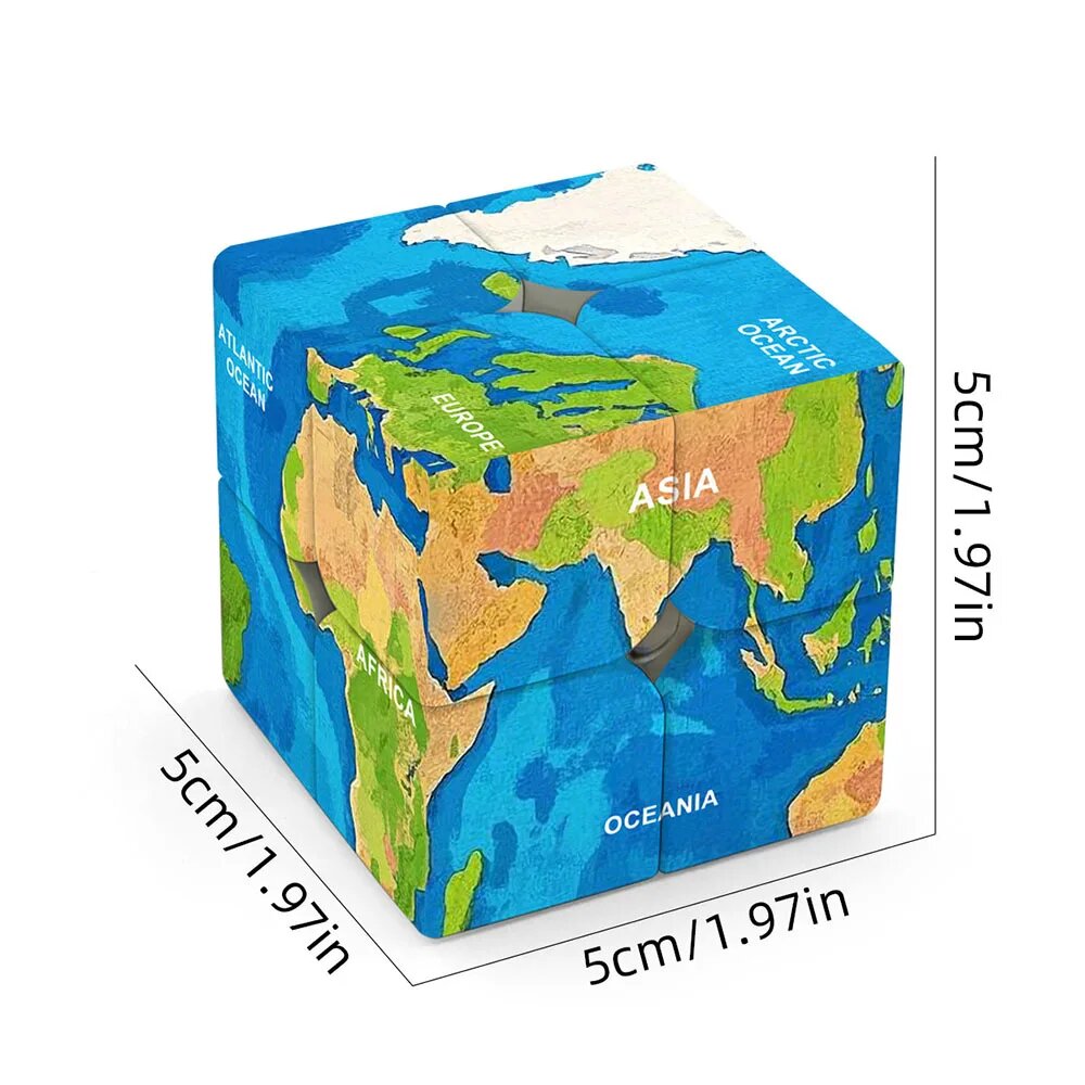 Кубик-головоломка с картой мира 4x4 ZNX445 2x2-ZNX445