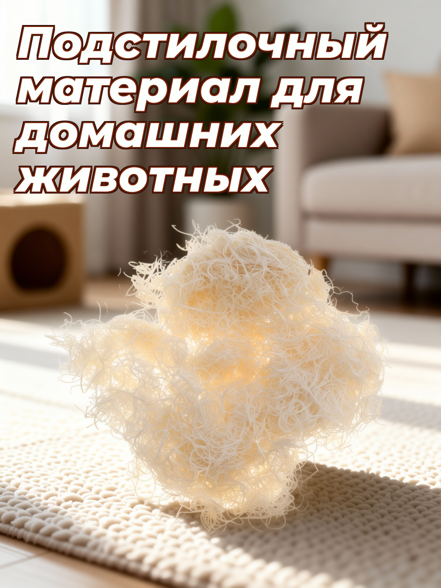 Подушка Из Древесной Ваты Для Петов 1 Шт Бежевый 1X1Cm Идеальный Подстилочный Материал Для Маленьких Животных