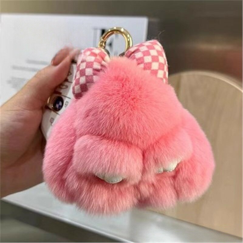 Высококласс pendant с зайцем animal с кожей и плюшем для подарка или украшения watermelon red