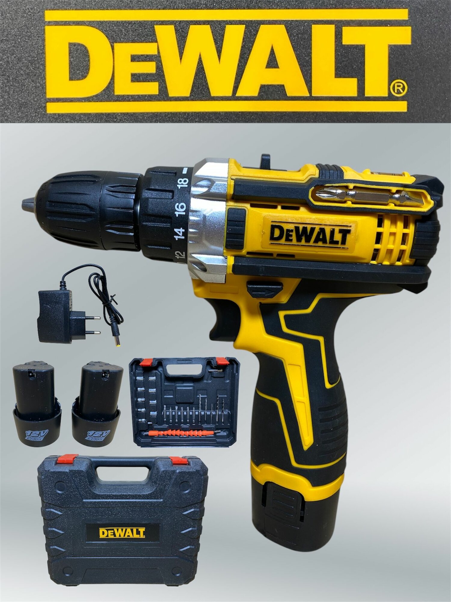 Шуруповерт DEWALT 12 вольт 2 ампер 2 аккумулятор в комплекте