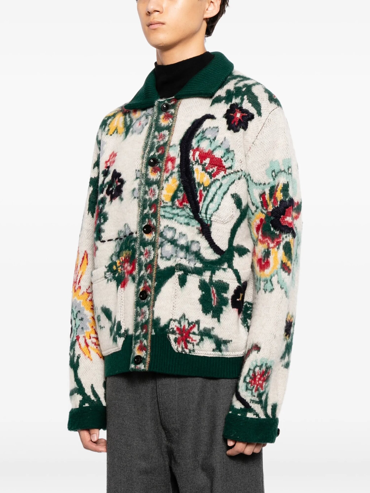 Кардиган Sacai Wool jacquarded cardigan, размер 46 — фото 1