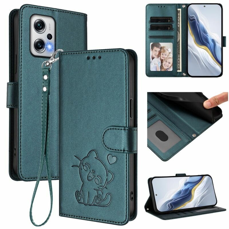 Чехол книжка для Сяоми Редми Ноте 12T Про и Поко X4 GT 5Г и Редми K50i ( Redmi Note 12T Pro и Poco X4 GT 5G и Redmi K50i ) кожаный с магнитной застежкой, с функцией подставки, коротким шнурком
