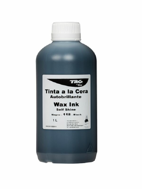 Профессиональная краска для рантов, каблуков и подошв: TRG Wax Ink Self Shine, банка 1000мл, (Черная) #118