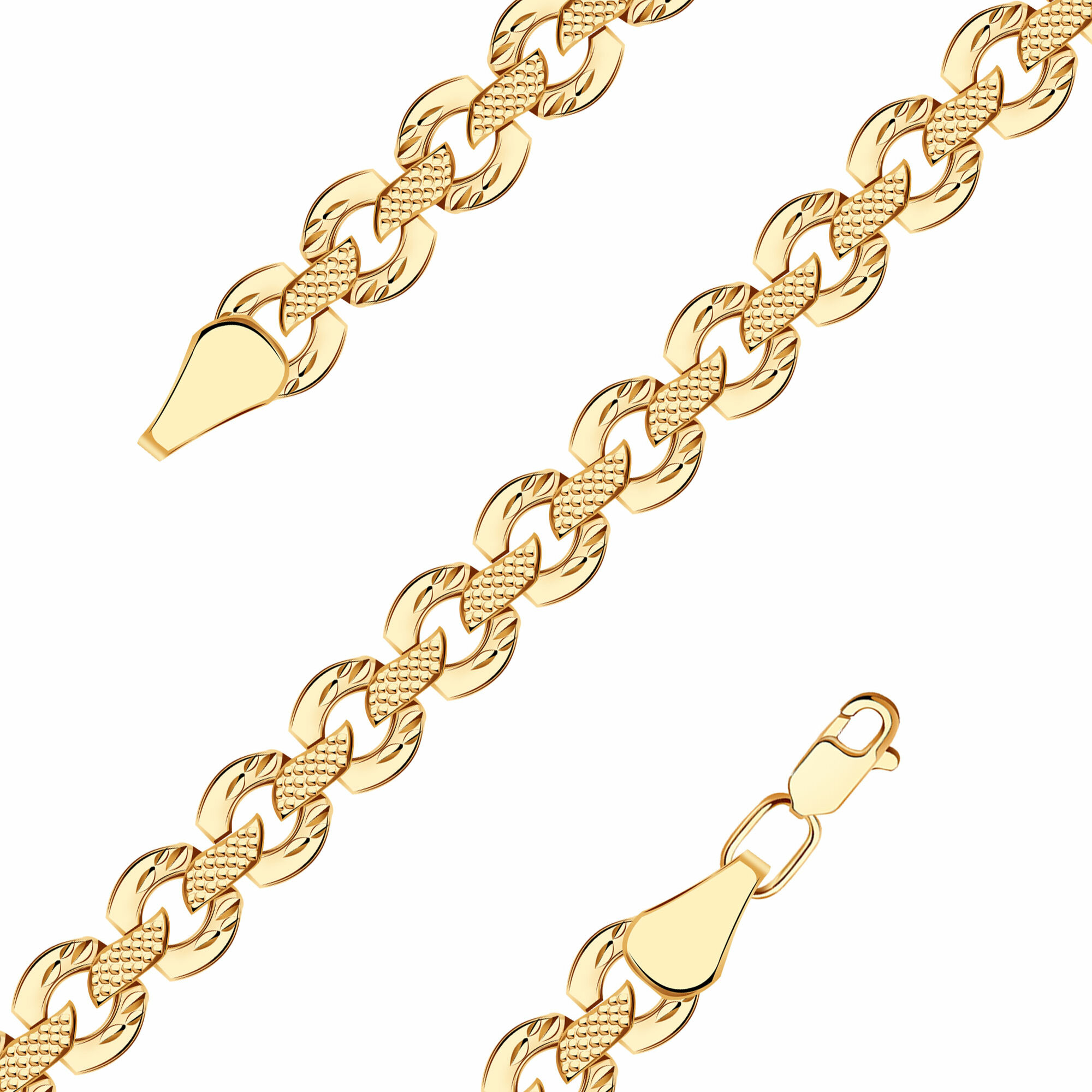 Браслет, красное золото, 585 проба