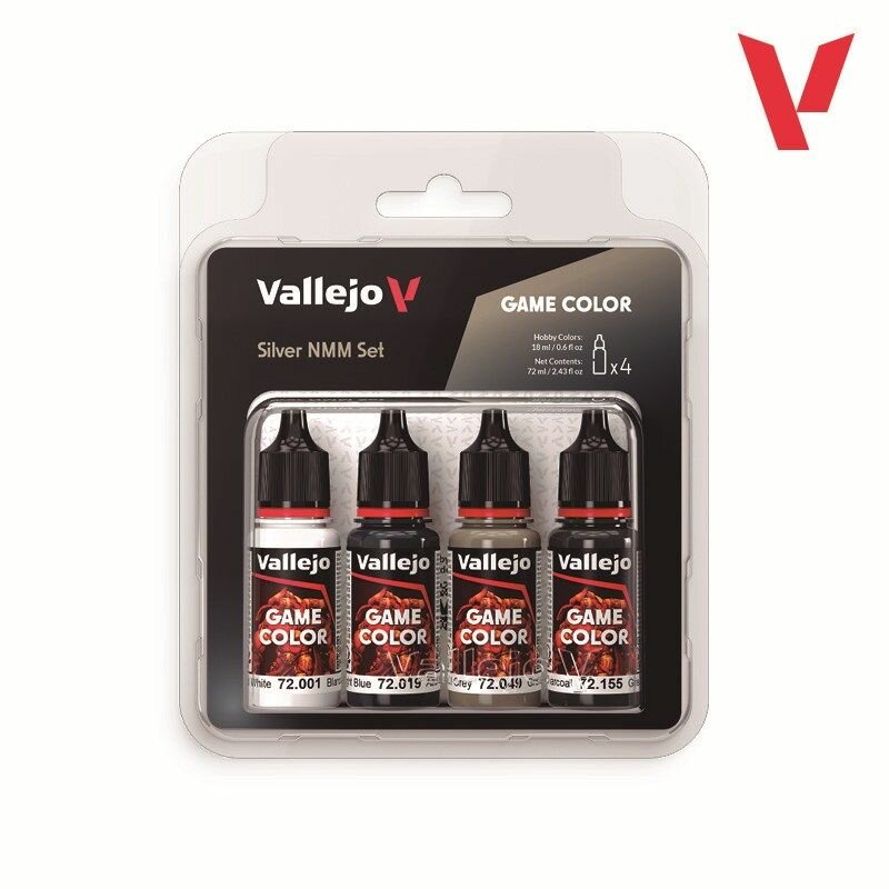 Набор красок Game Color - Silver NMM Set (4 colors) V-72394 Vallejo