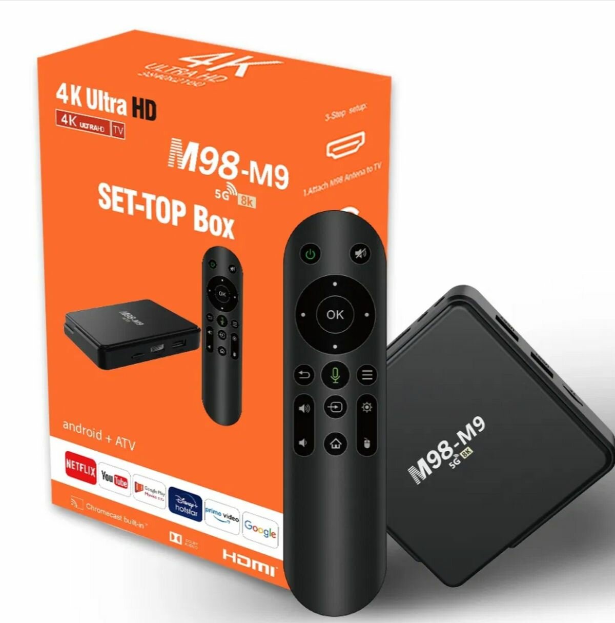 Смарт приставка Smart TV Set-Top Box Android+ATV 4K.5G (черный)