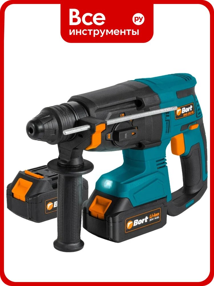 Аккумуляторный перфоратор BORT BHD-20Li-BL, Аккумуляторный перфоратор bort bhd-20li-bl 93412697 работает в трех режимах