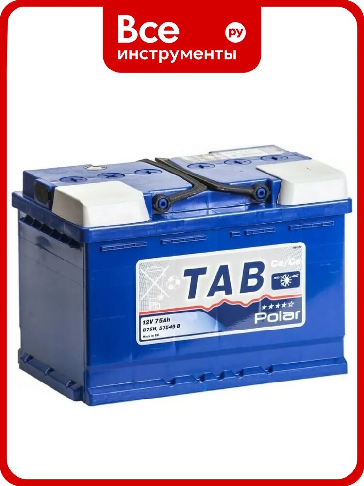 Аккумуляторная батарея TAB Polar 121075, 75 А/ч, необслуживаемая, обратная полярность