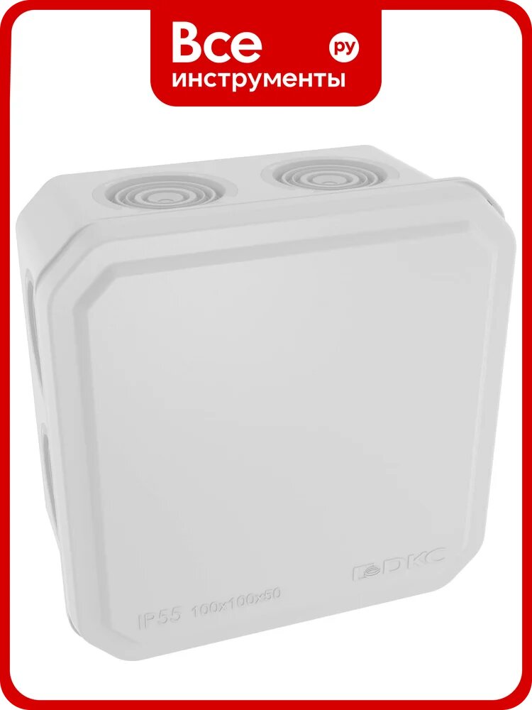 Ответвительная коробка DKC с кабельными вводами, IP55, 100x100x50мм 53800R 31908, крышка из пластика наружного монтажа