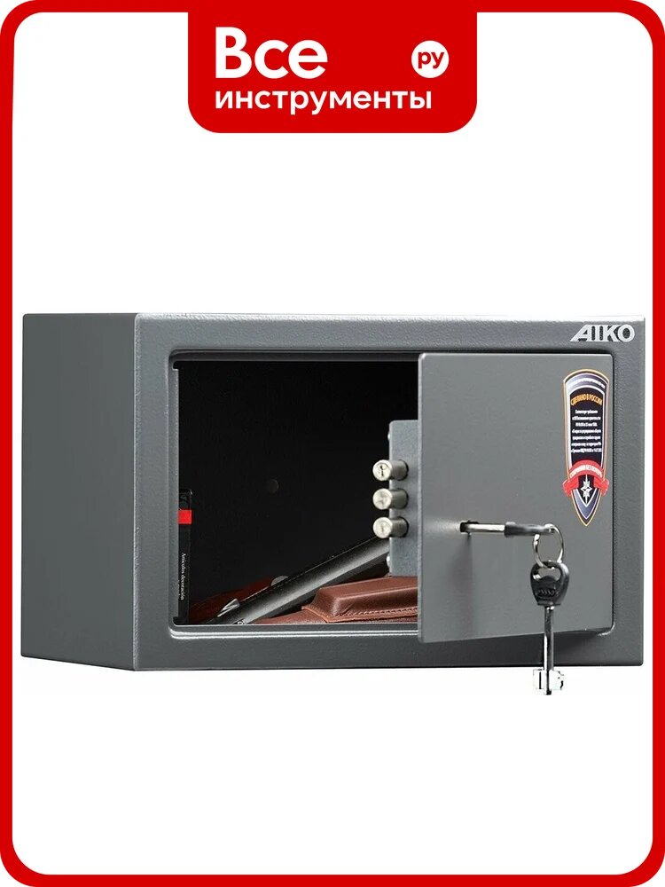 Сейф AIKO TT-170 S11299110514, стальной настенный сейф для ценностей, графит с молотковой эмалью, ключевой замок