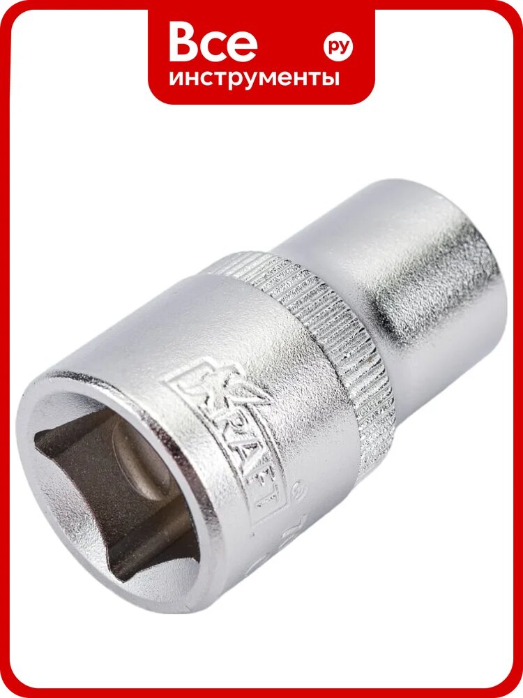 Головка торцевая Kraft KT 700326, CrV, 12мм, 6 граней, 1/2Dr