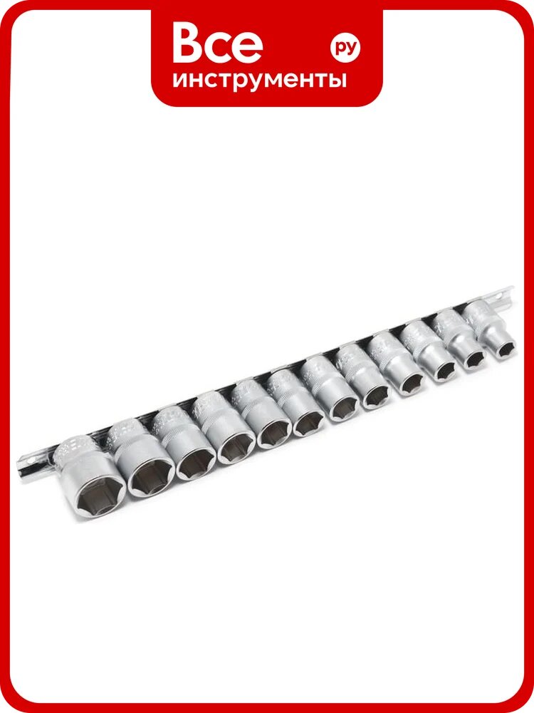 Набор головок 12 шт, 1/2"DR, 6гр, 10-19, 22, 24 мм, на планке Forsage F-4121-5(9667)