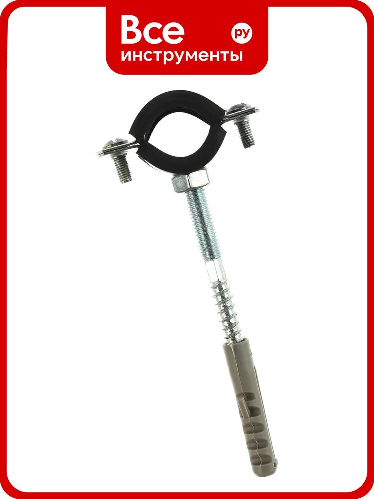 Хомут трубный Fortisflex ТХК, сталь, оцинкованный, резьба М8, 1/2 дюйма, 20-24мм, 1000шт