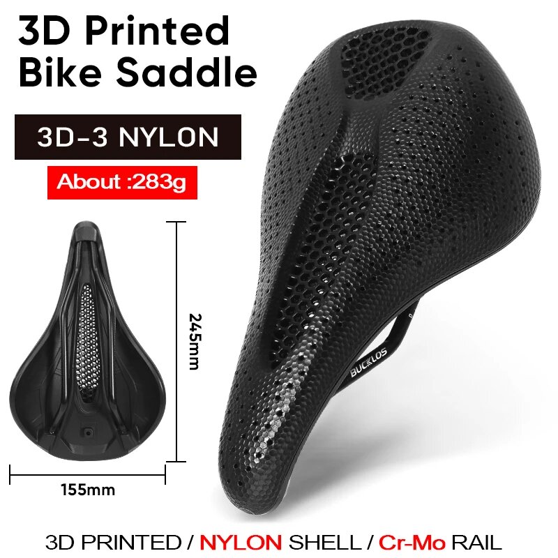 BUCKLOS 3D-печатное седло для шоссейного велосипеда черное