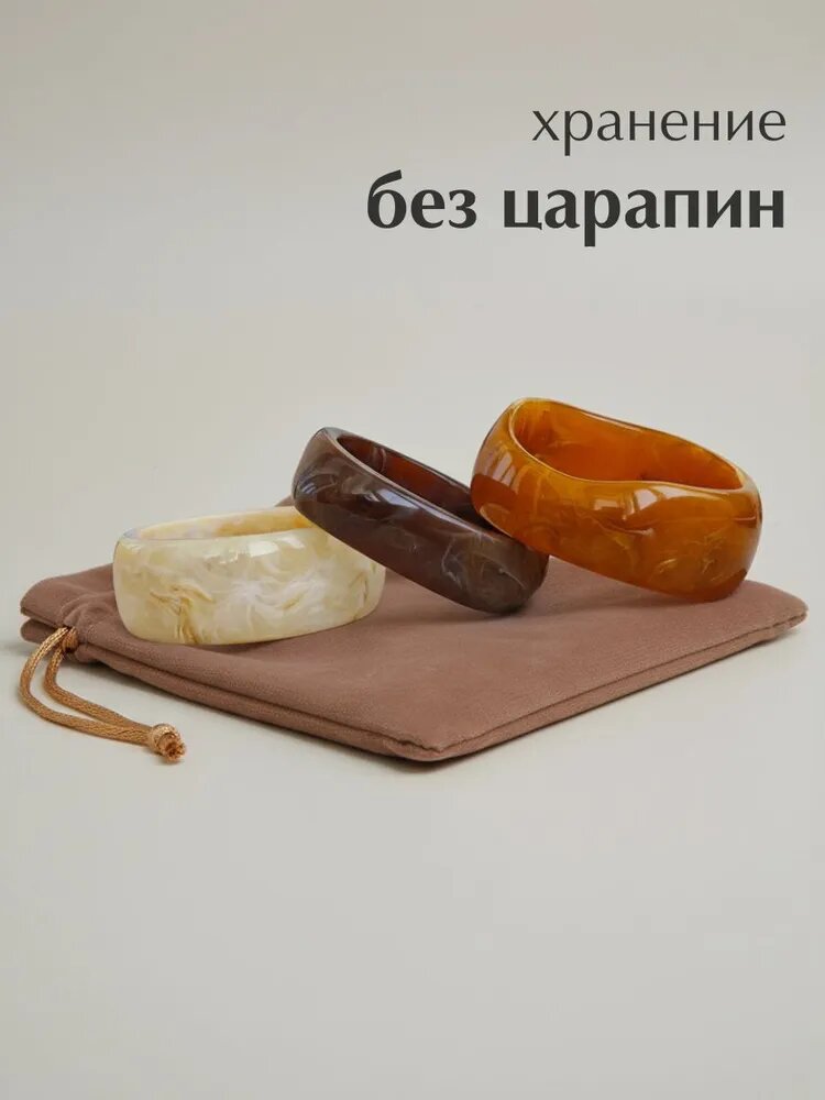 Браслет, белый, оранжевый, коричневый, бежевый — фото 1