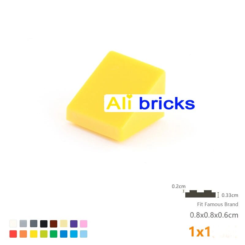 Конструктор JIAJIALE пластиковые блоки 1x1 100 шт. Желтый, 100pcs yellow