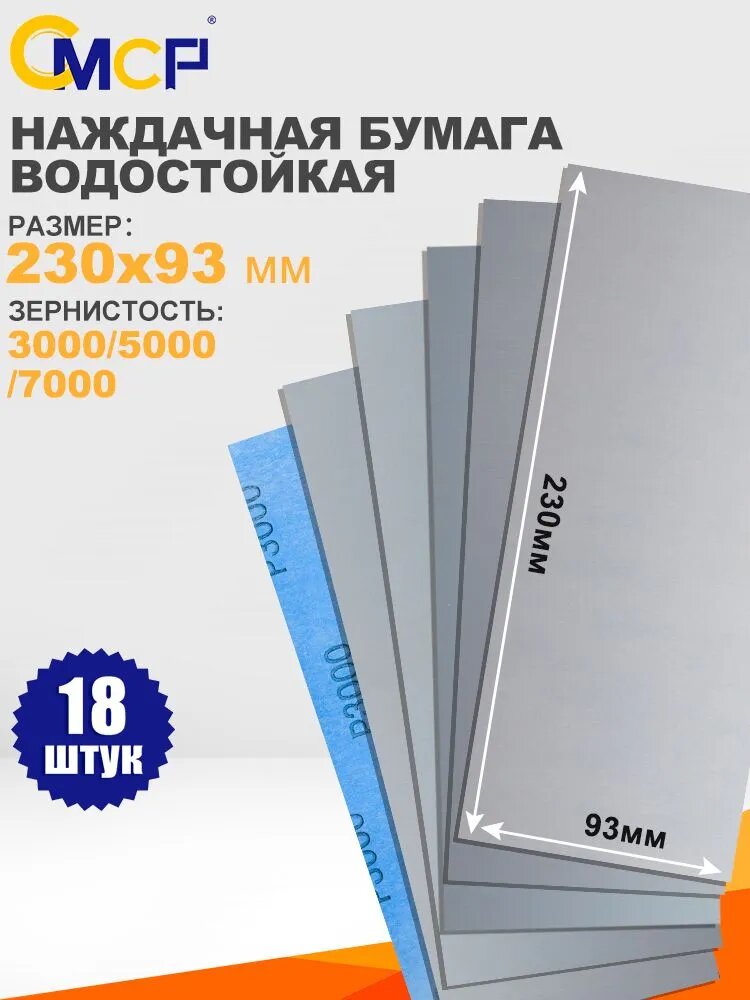 CMCP Лист шлифовальный, шкурка 230; P3000, P5000, P7000