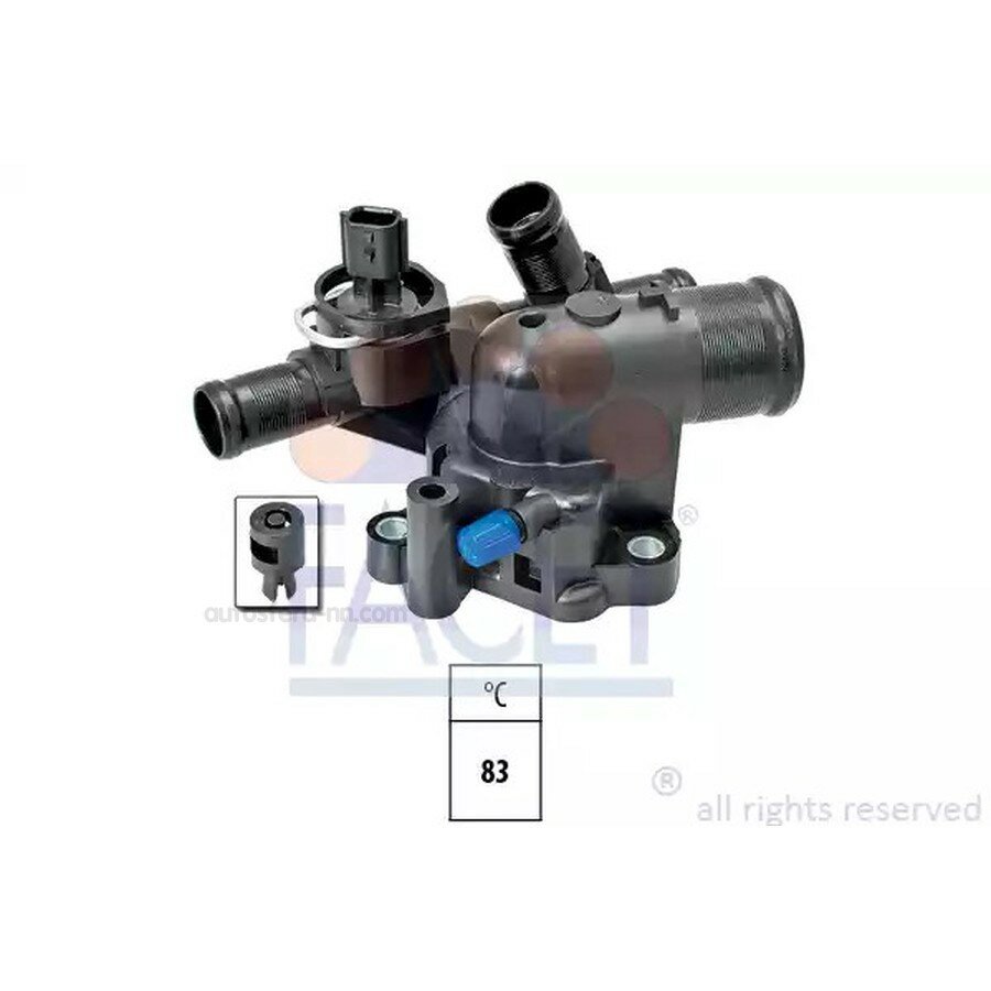 FACET 78737 Термостат (в корпусе) NISSAN: PRIMASTAR Van (X83) dCi 120/dCi 90 02-, PRIMASTAR автобус (X83) dCi 120/dCi 90 02-, PRIMASTAR фургон (X83) dCi 120/dCi 90 02-