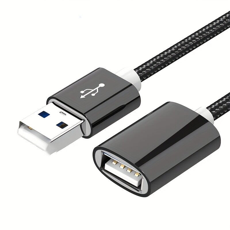 USB удлинительный кабель 2 м (6.6 фута), мужской-женский, высокоскоростной, для передачи данных и зарядки, подходит для принтера, клавиатуры, мыши, веб-камеры, жесткого диска