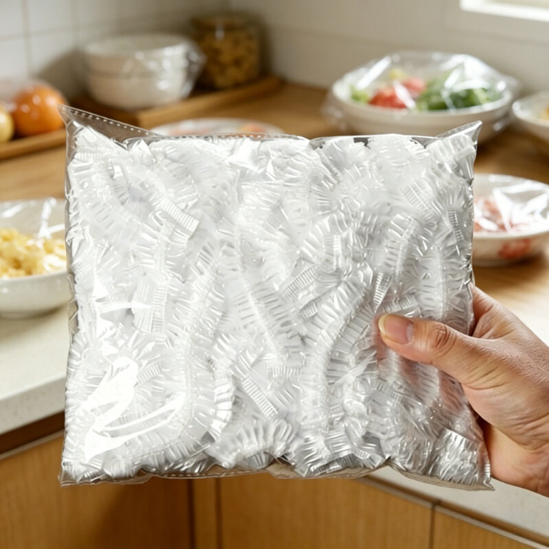Пищевая пленка 204 шт, утолщенная, прозрачная, для хранения продуктов, овощей, мяса и остатков, герметичная, подходит для мисок, кухни, холодильника, пикника
