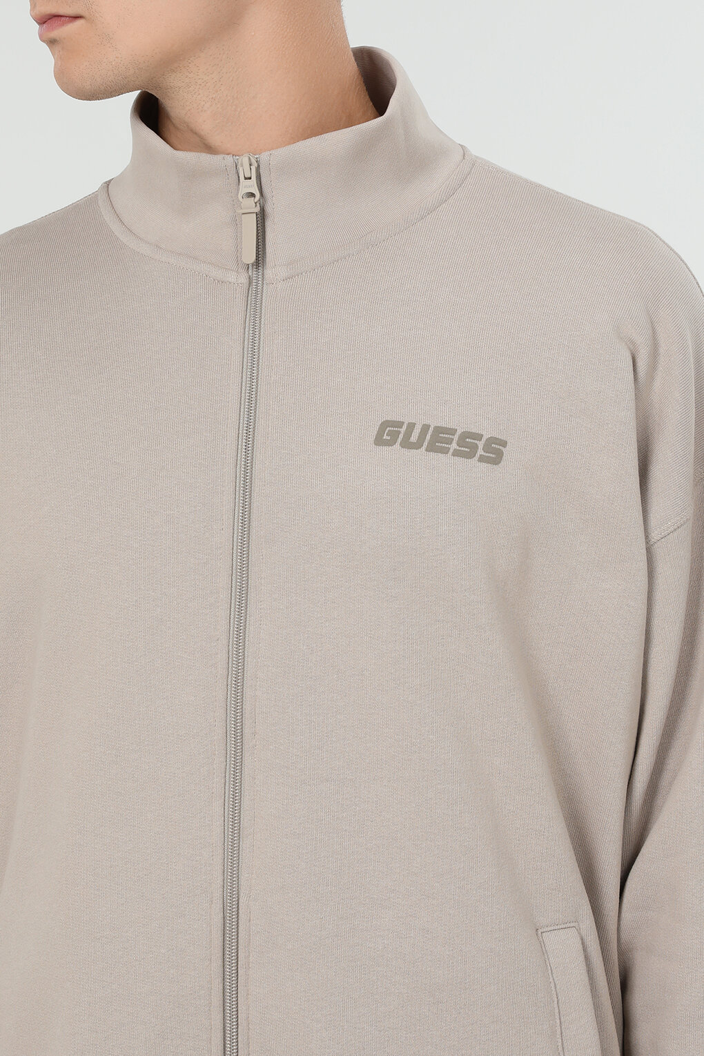 Толстовка GUESS, размер XXL, , бежево-серый — фото 1