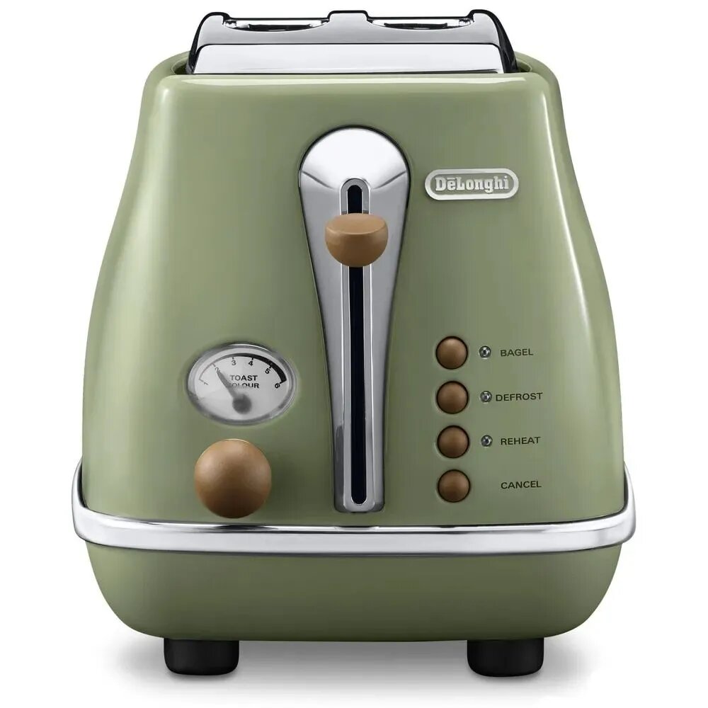 DeLonghi Тостер CTOC2003. VGR 900 Вт тостов - 2, оливковый