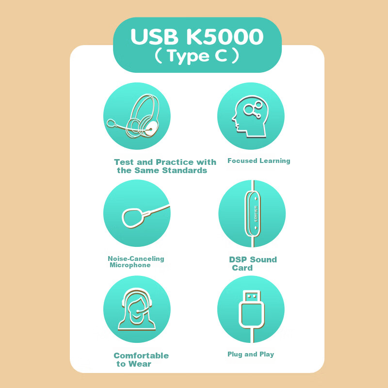 EDIFIER K5000 профессиональные наушники для экзаменов с Type-C кабелем, накладные компьютерные наушники для обучения и