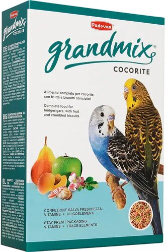 Padovan Корм сухой Grandmix Сocorite, для волнистых попугаев, 1000 г