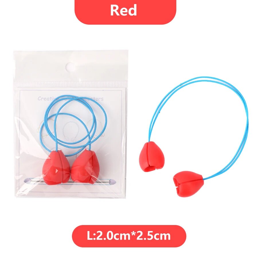 Стопперы для вязальных спиц силиконовые, Red-1pcs-L