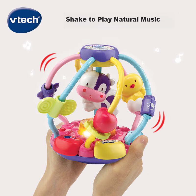 VTech Счастливая ферма: Шарик с бусинами и звуком для развития захвата у младенцев Цвет：Бусины «Счастливая ферма» (от 3