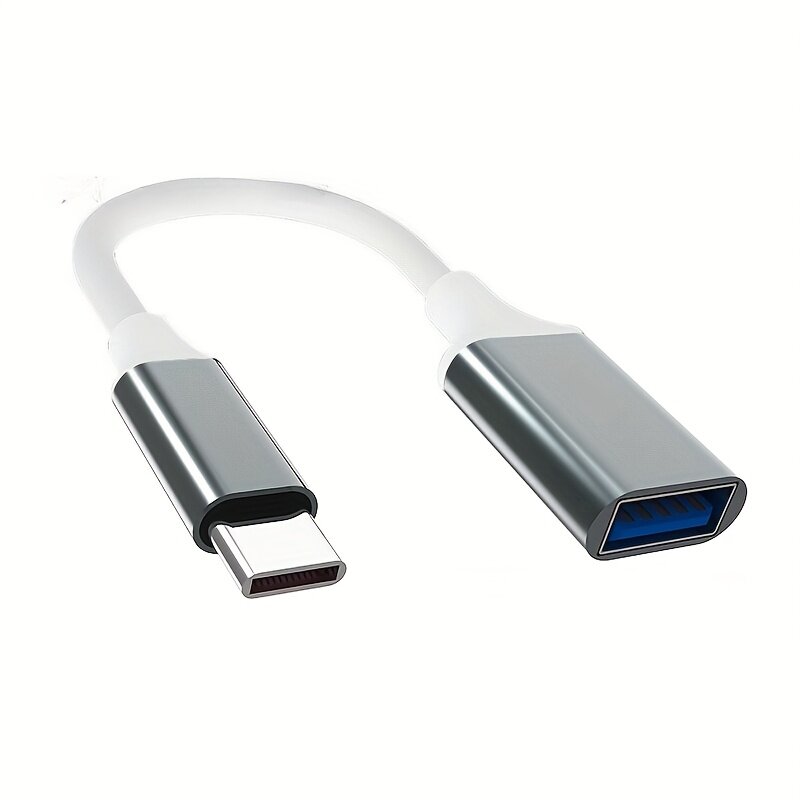 Адаптер USB-C на USB 3.0, OTG-кабель Type-C (M) на USB-A (F), серый