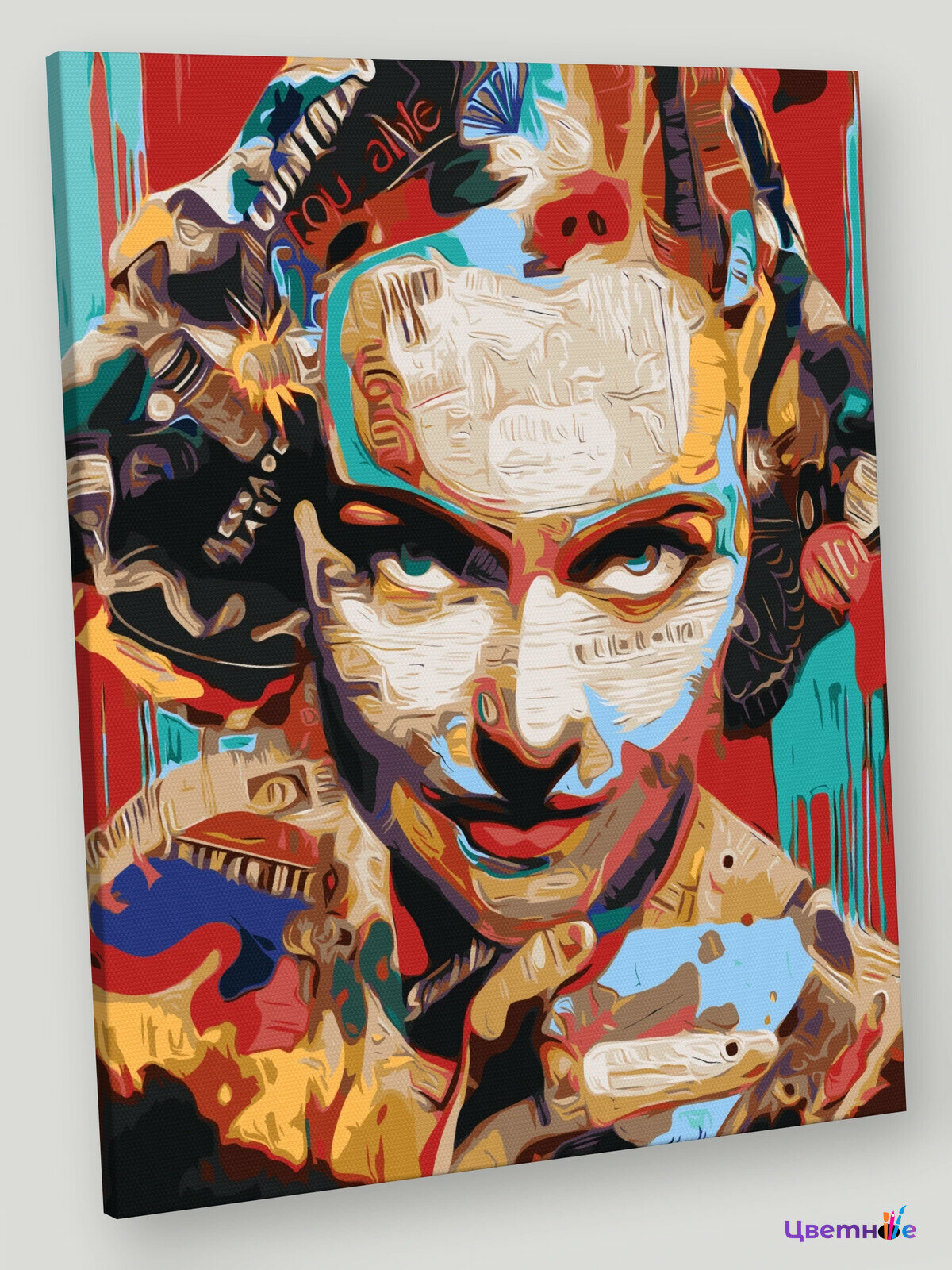 Картина по номерам на холсте с подрамником "Pop Art Поп-арт 3", Раскраска 40x50 см, Девушки