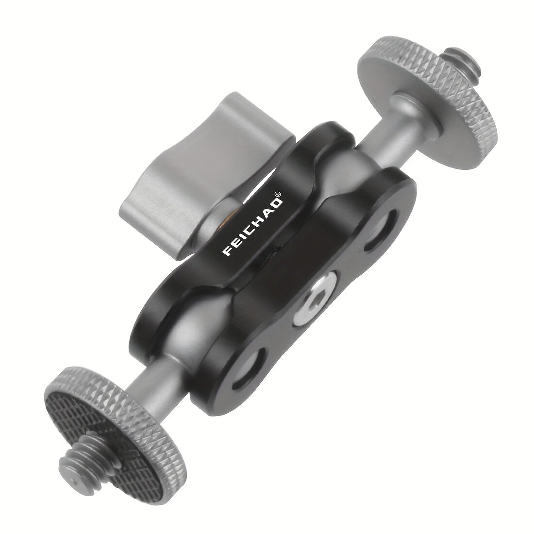 Двойная шаровая головка Magic Arm, 1/4 дюйма винт, CNC, короткая модель, для камеры, штатива, клетки, видеосвета, микрофона, монитора, нагрузка 1.5 кг (3.31 фунта)